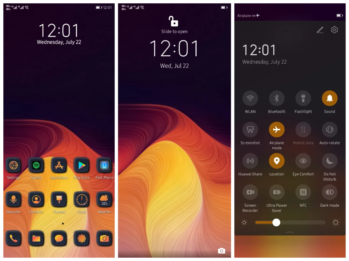 [Dark Theme] Black Orange Theme for EMUI 10/9 and Magic UI 3/2 | Huawei ...