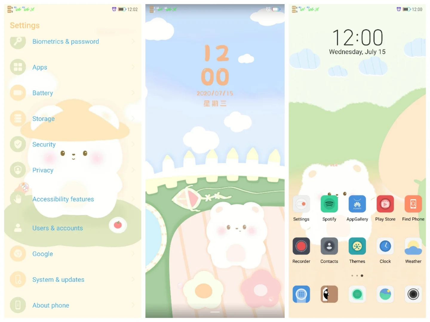 Small White Bear Theme for EMUI 10/9 and Magic UI 3/2 | Huawei Theme