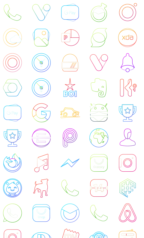 Vera Outline Icon Pack for Huawei EMUI and Honor Magic UI | Huawei Theme