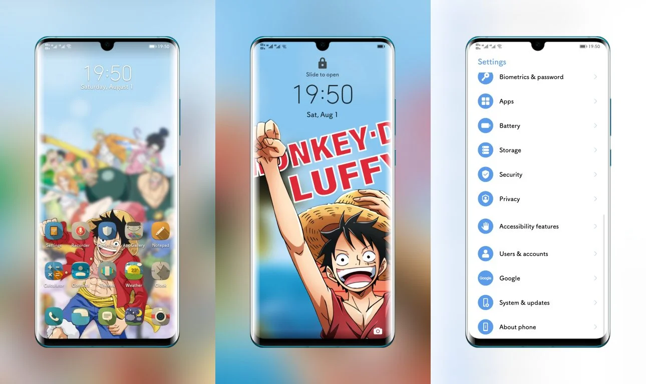 One Piece Luffy Theme for EMUI 10/9 and Magic UI 3/2 | Huawei Theme