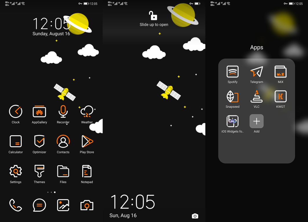 Orange Line Theme for EMUI 10/9 and Magic UI 3/2 | Huawei Theme