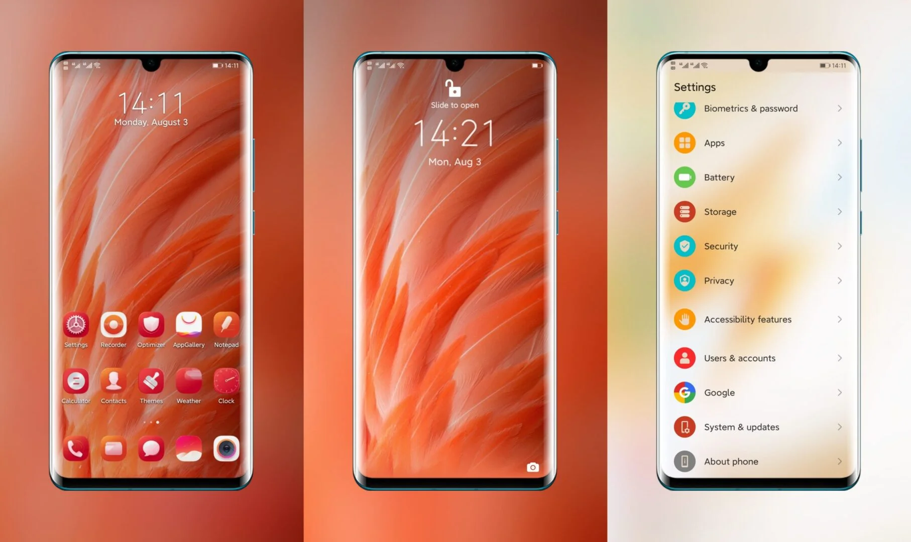Red Feather Theme for EMUI 10/9 and Magic UI 3/2 | Huawei Theme