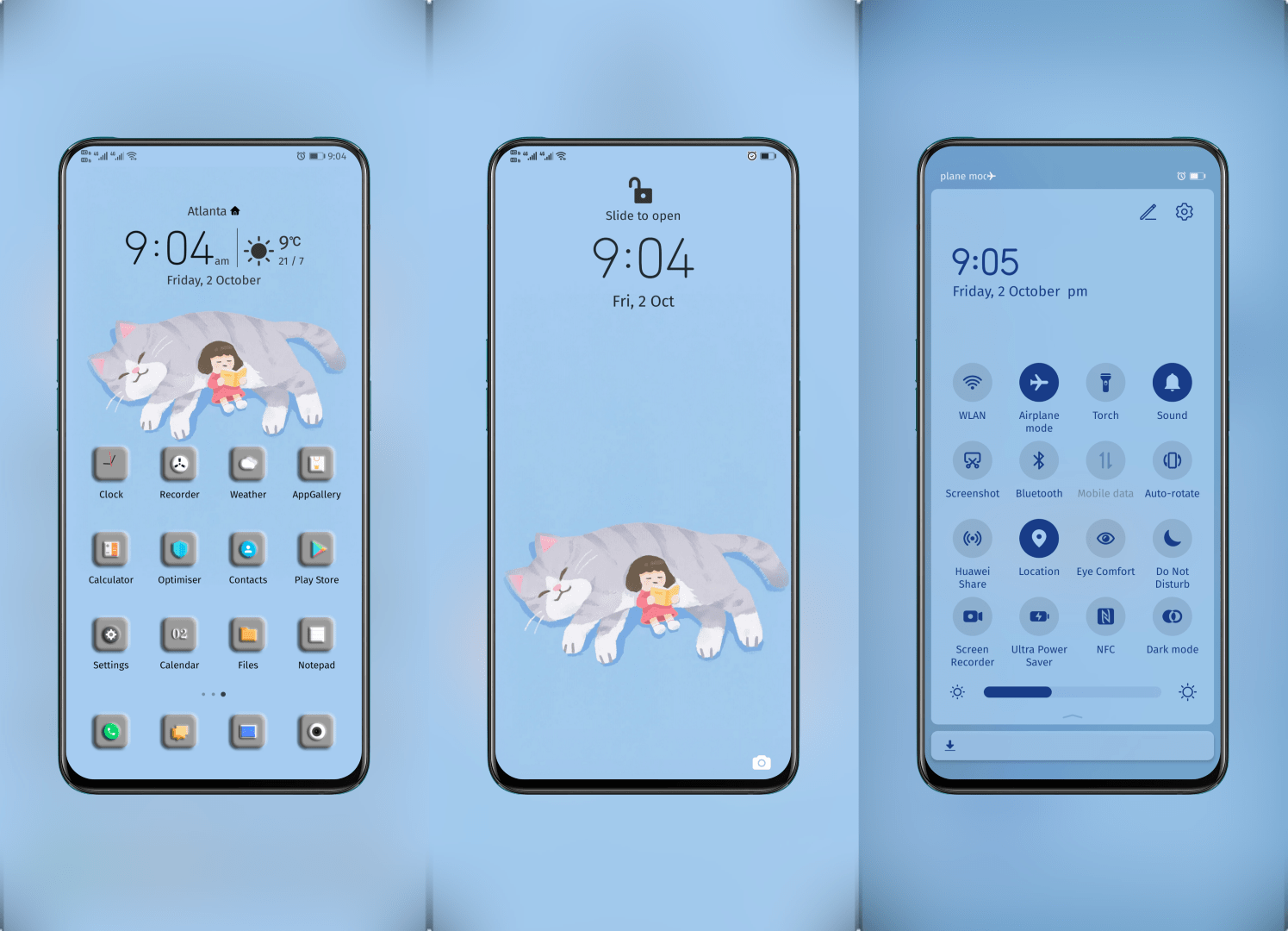 Lazy cat Theme for EMUI 11/10/9 and Magic UI 4/3/2 | Huawei Theme