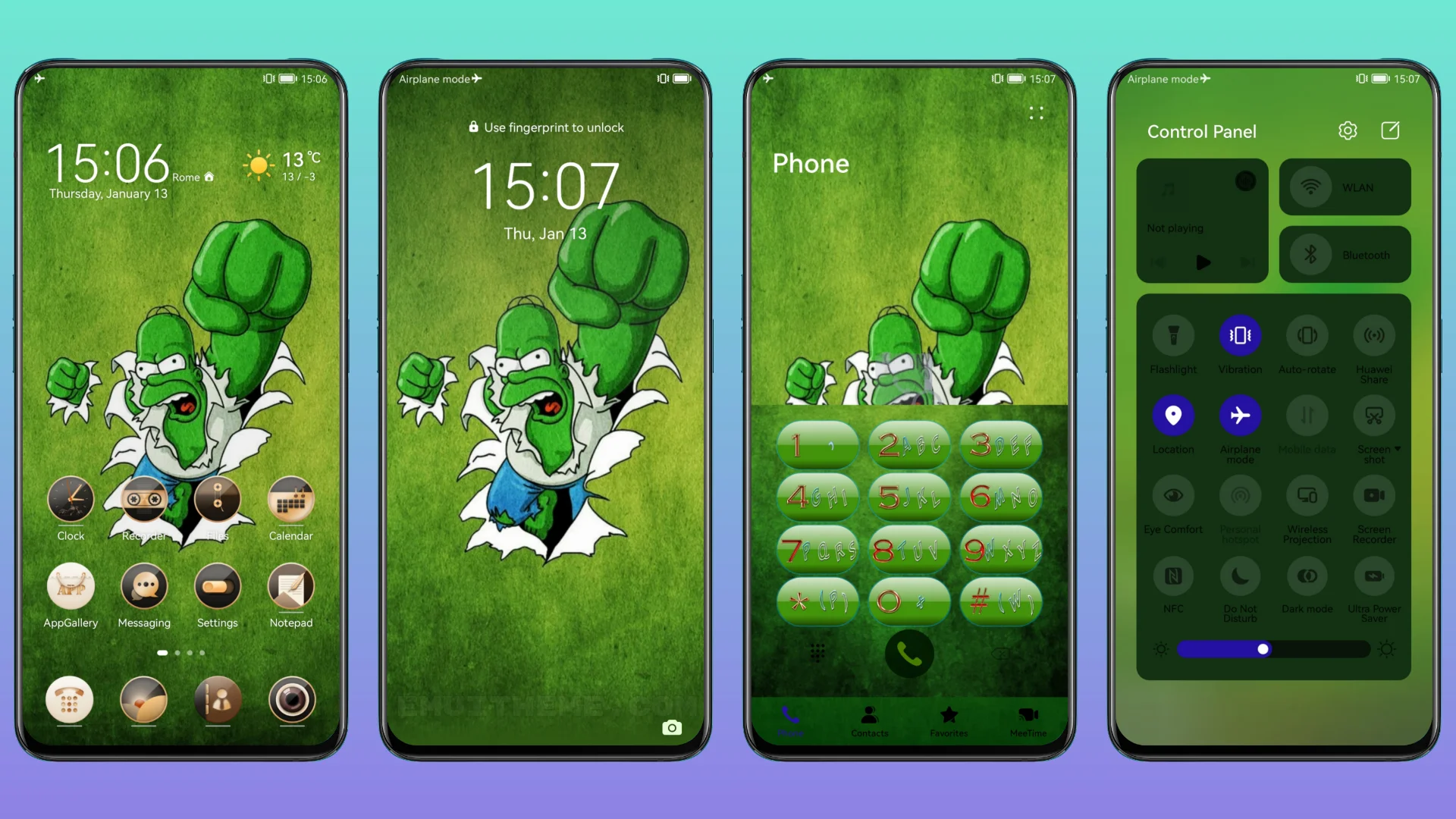 UNCREDIBLE HOMER Theme for Huawei EMUI 10/9 and MagicUI 3/2 | Huawei Theme