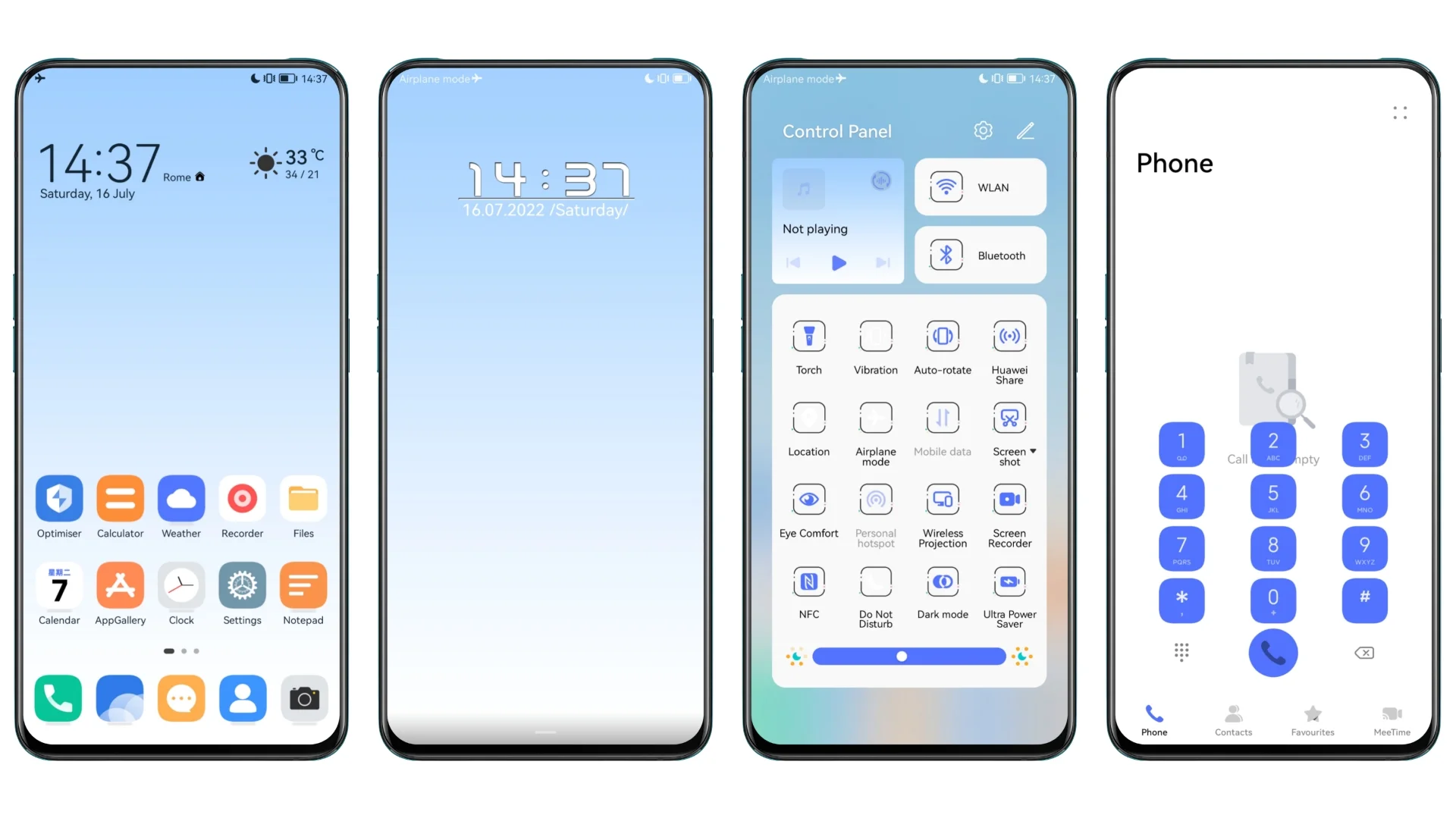 Light Blue Gradient Theme for Huawei EMUI, HarmonyOS and Honor Magic UI ...