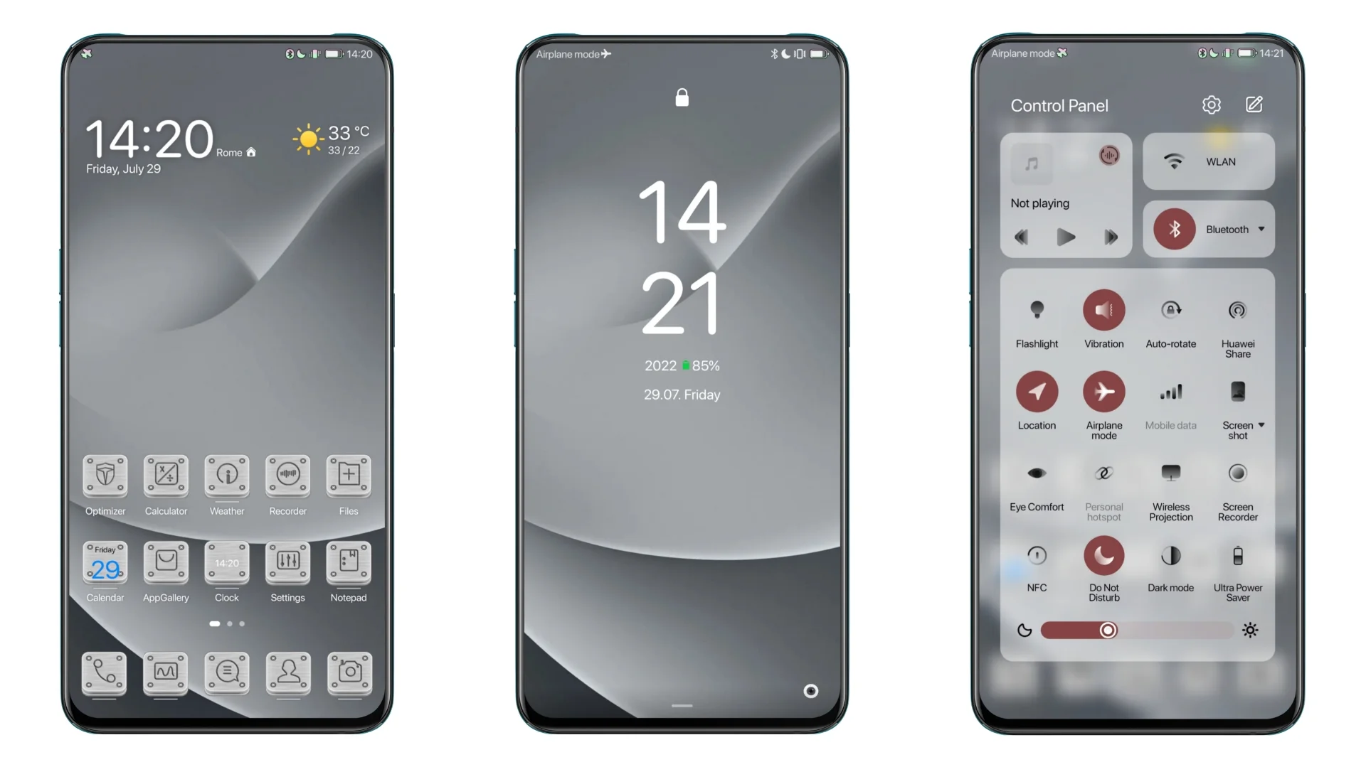 Metallic Grey Theme for Huawei EMUI, HarmonyOS and Honor Magic UI ...