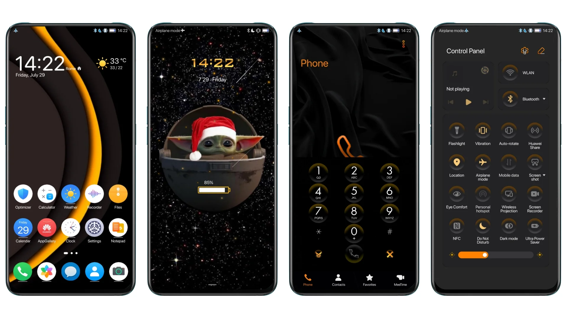 Orange Black Theme for Huawei EMUI and Honor Magic UI | Huawei Theme