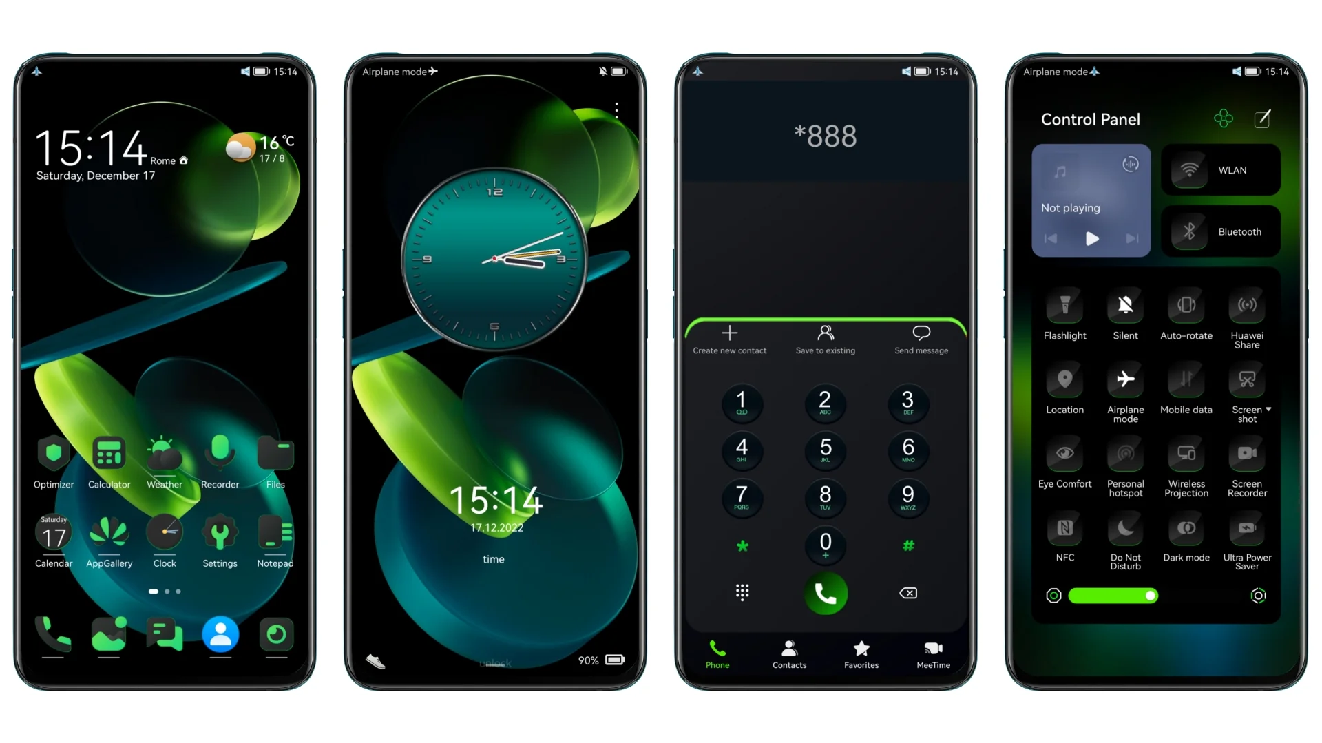 Green Emotion Theme for Huawei EMUI and Honor Magic UI | Huawei Theme
