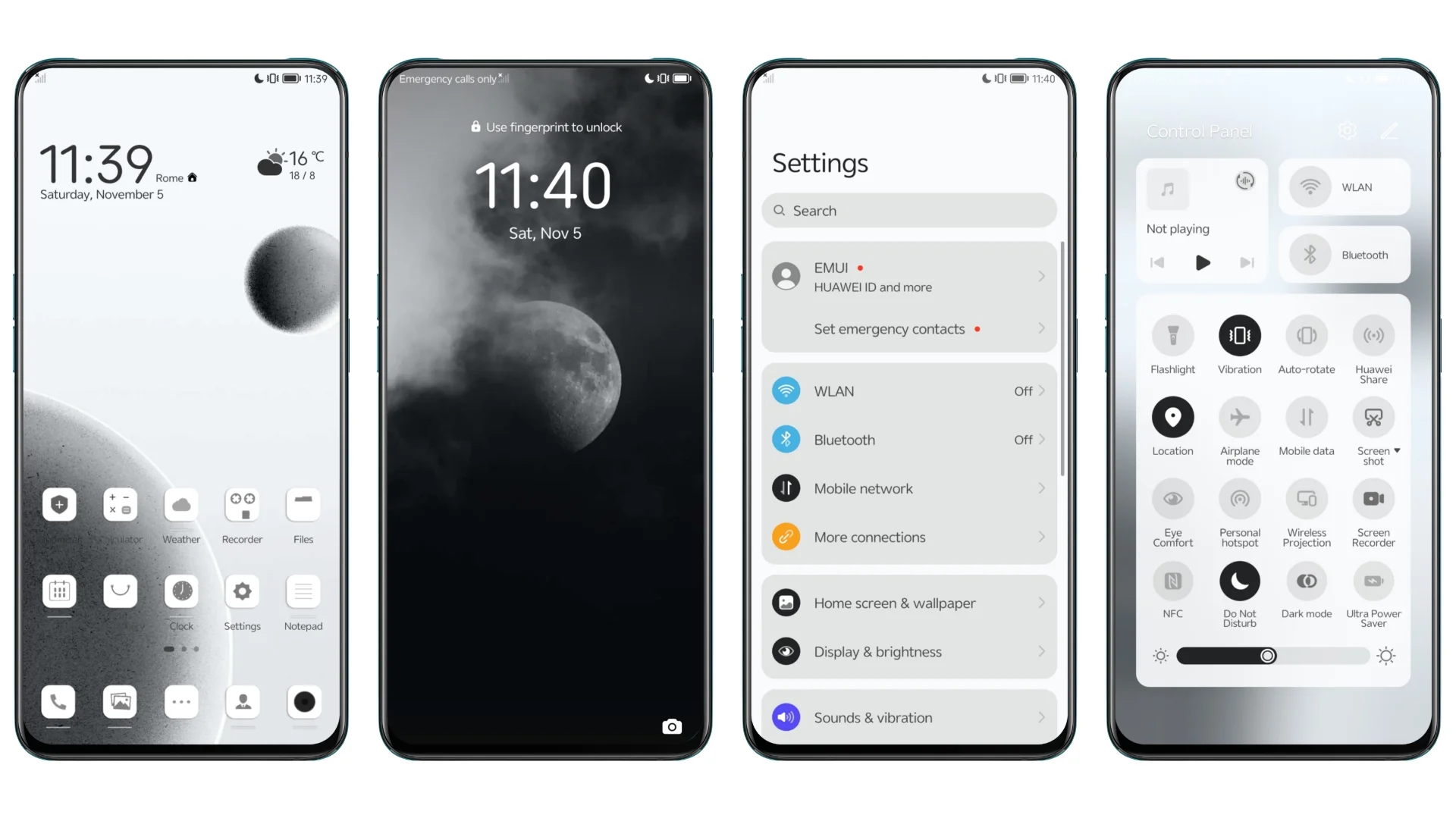 Real Moon Theme for Huawei EMUI, HarmonyOS and Honor MagicOS | Huawei Theme